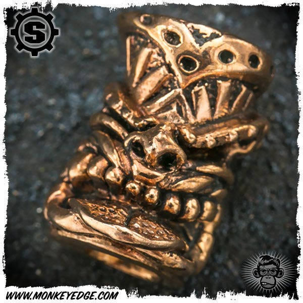 Monkey Edge - Starlingear Bead: Maori Tiki - Copper