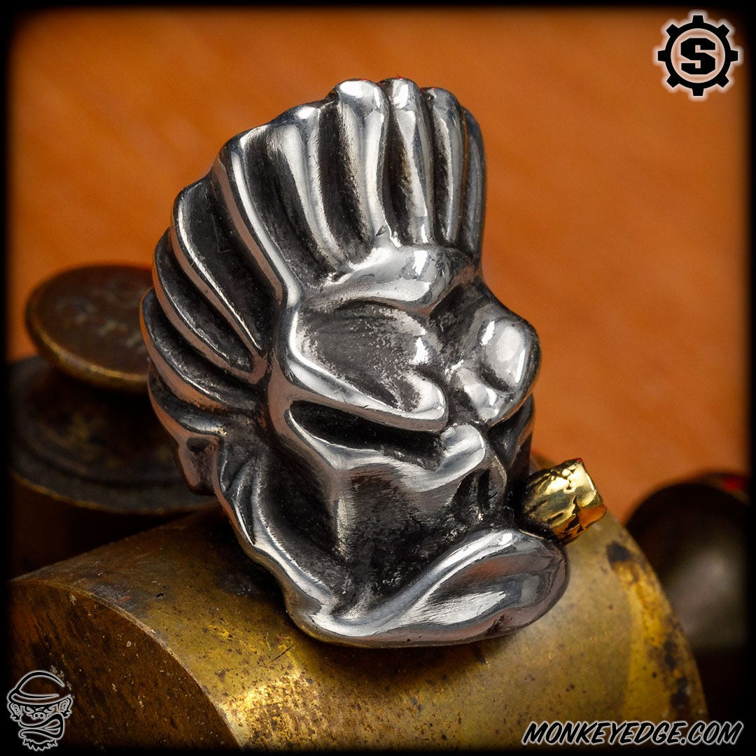 Monkey Edge - Starlingear Bead: The Native - Silver w/Cigar
