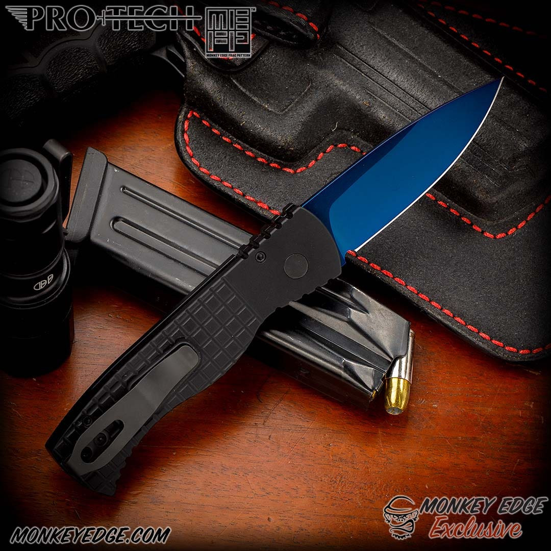 Monkey Edge - Pro-Tech Knives: TR-2 - Sapphire Blue/Black w/Monkey Edge ...