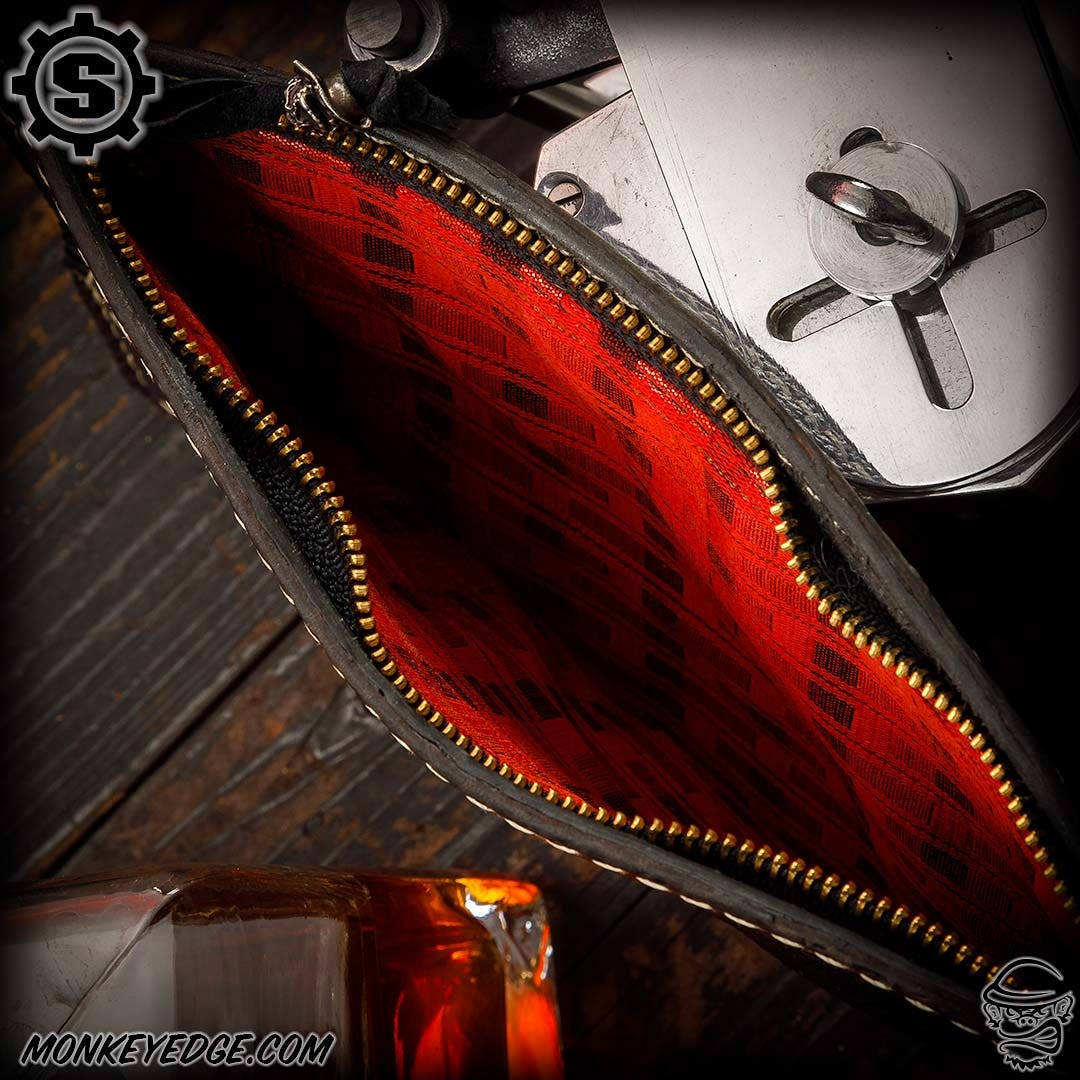 Monkey Edge - Starlingear Leather Bank Bag - Shark w/Red Lining