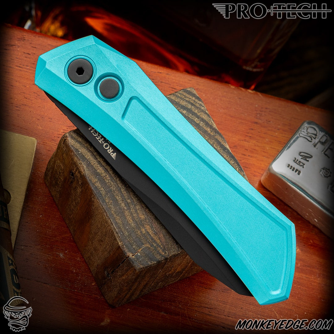 Monkey Edge - Pro-Tech Knives: Oligarch - Black/Tiffany Blue