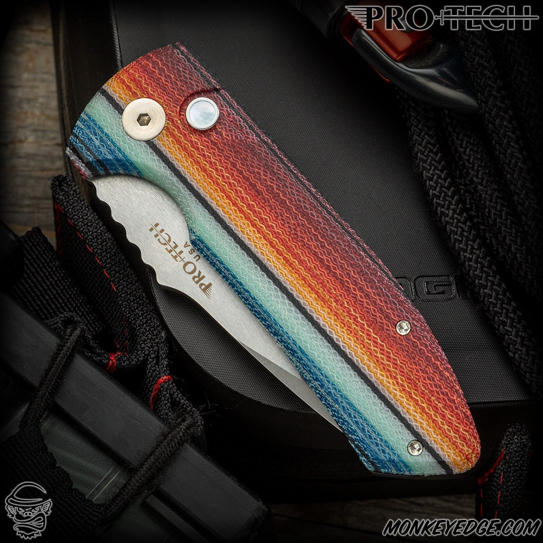 Monkey Edge - Pro-Tech Knives: SBR (Les George Design) - Two Tone/Black ...