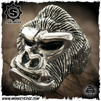 Monkey Edge - Starlingear Ring: Primate Puncher - Silver