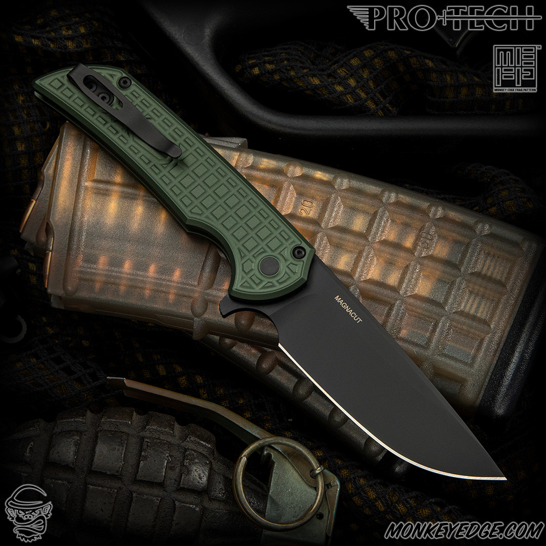 Monkey Edge - Pro-Tech Knives: Mordax - Black/Green Monkey Edge FRAG ...
