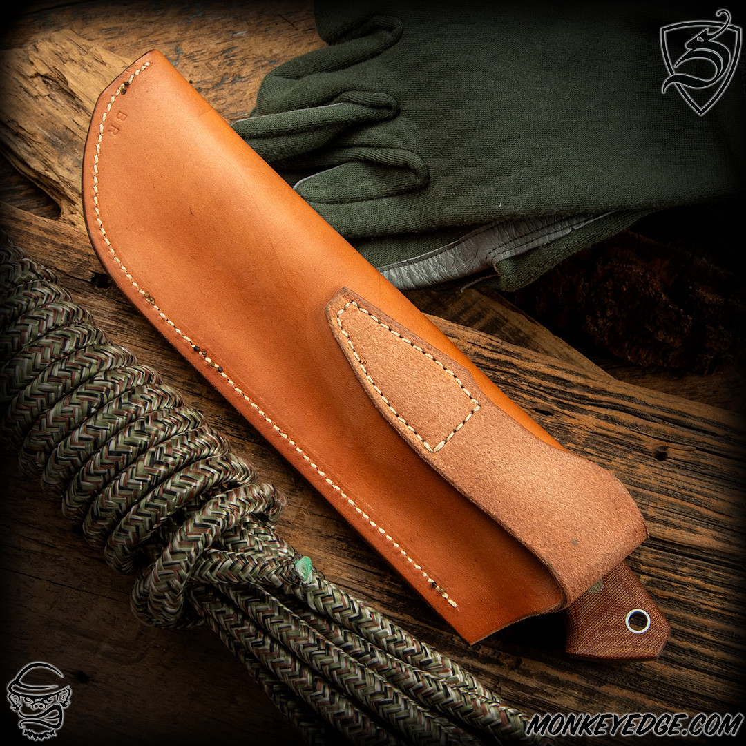 Monkey Edge - Sharpwerks: SUK - Blasted/Brown Micarta w/Orange Liners