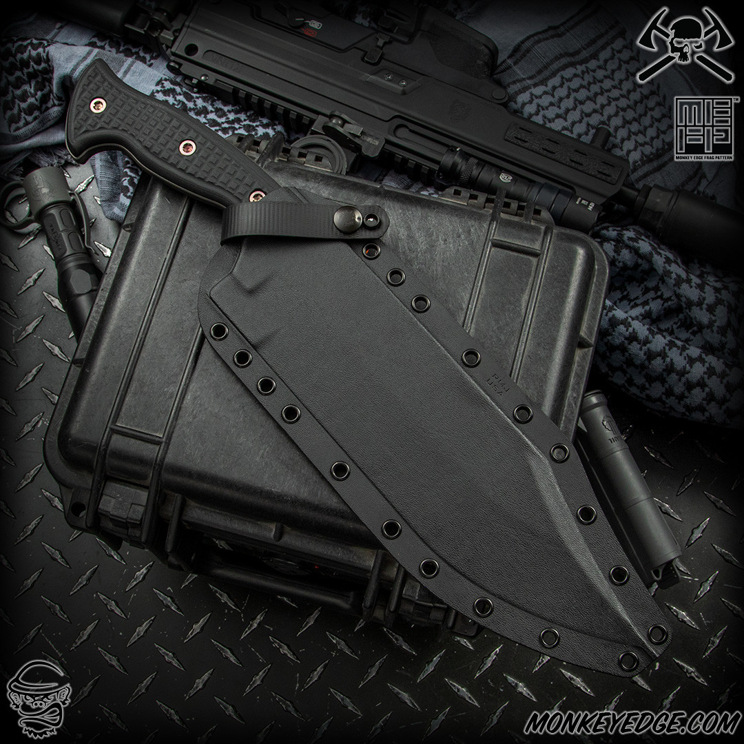 Monkey Edge - RMJ USA Fixed Blade: Kukri - Tungsten Cerakote Monkey ...