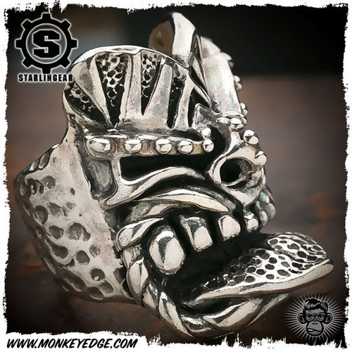 Monkey Edge - Starlingear Ring: Maori Tiki - Silver