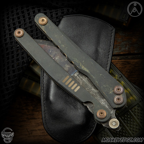 Monkey Edge - TAS Knives Folder: Tanto Balisong - Two Tone/Rusty Tank