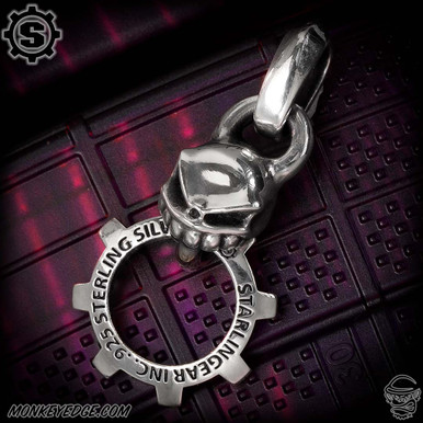 Monkey Edge - Starlingear Pendant: Curby w/Gear Hoop - Silver