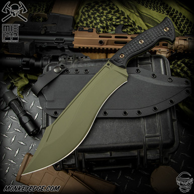 Monkey Edge - RMJ USA Fixed Blade: Kukri - Sniper Green Cerakote Monkey ...
