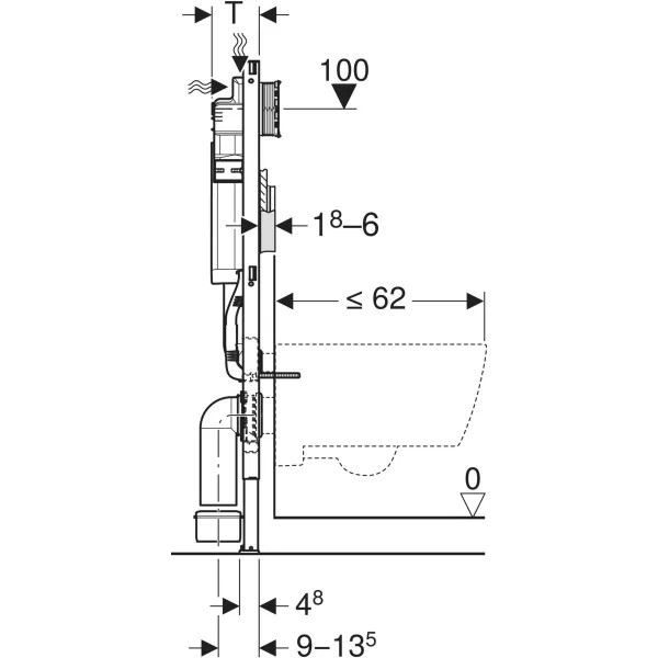 Geberit Duofix Frame for Wall-Hung Pan WC - 112cm Sigma Concealed ...