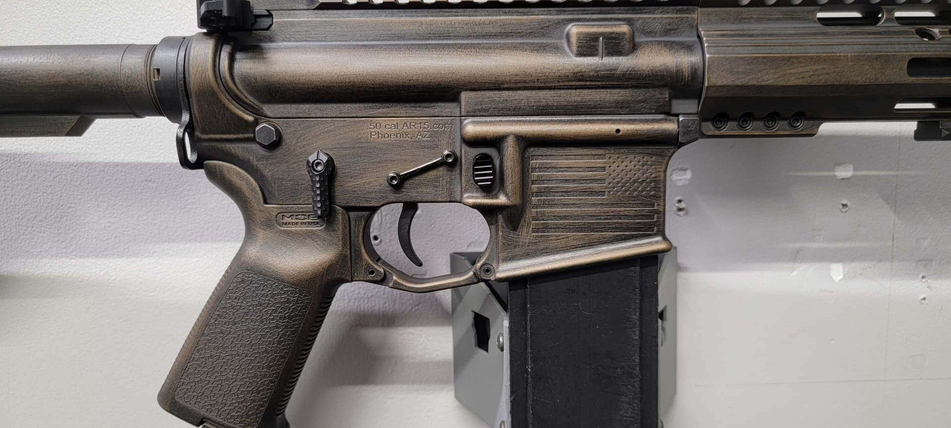 DISTRESSED / BATTLEWORN BURNT BRONZE LEFTY 50 CAL RIFLE