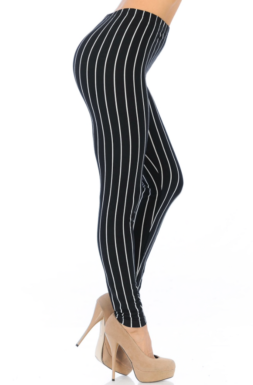 Buttery Soft High Waist Vertical Stripes USA Flag PLUS SIZE Leggings ...