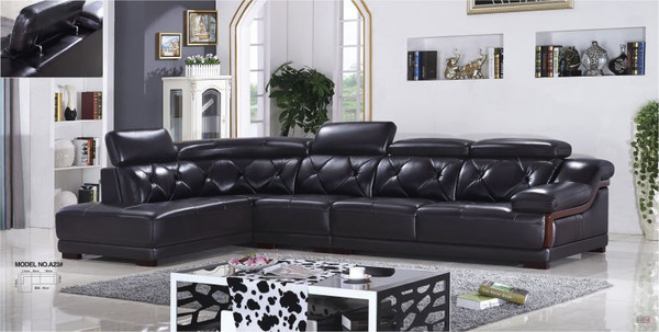 Super moder L shape cream headrest adjustable leather lounge