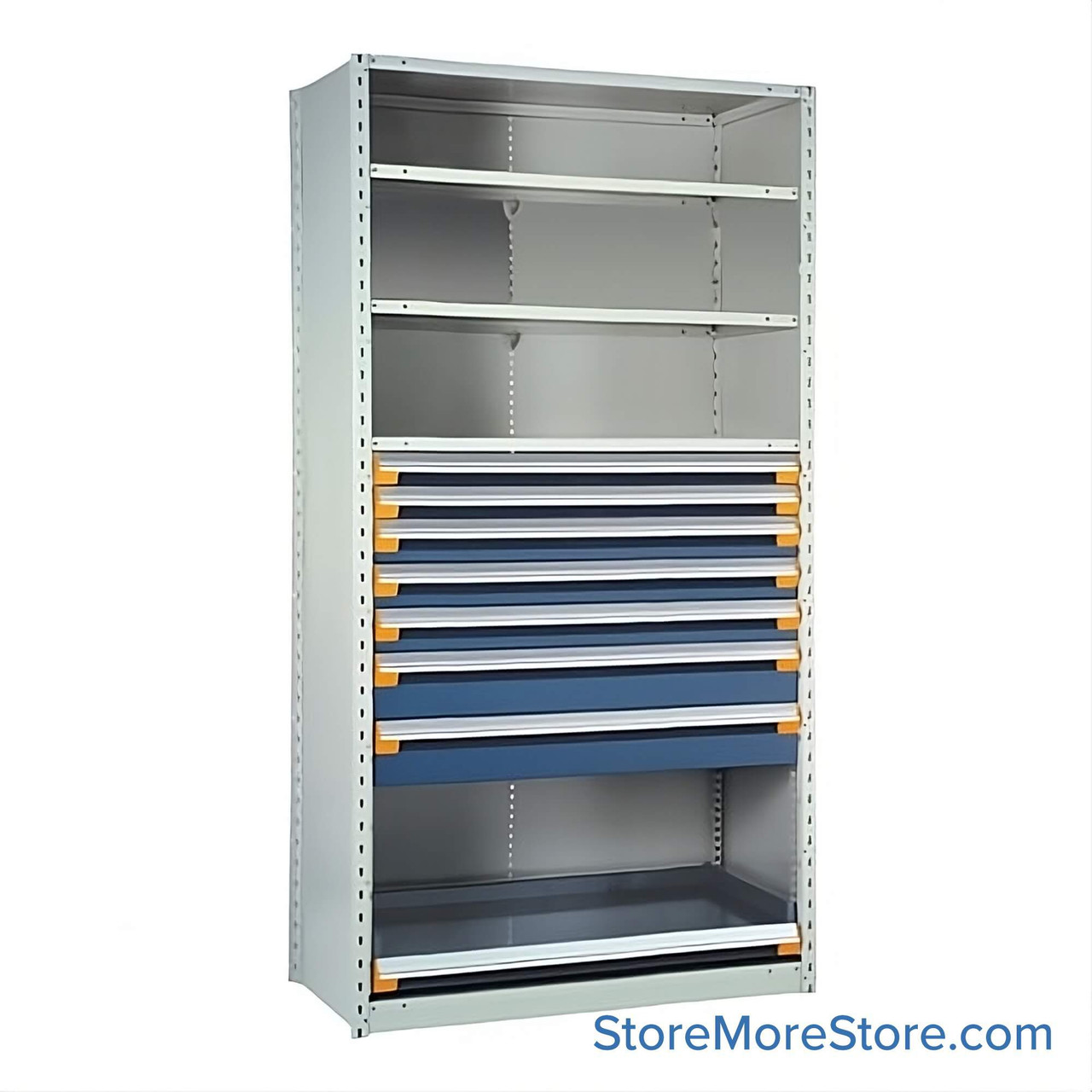 Industrial Shelving with Drawers