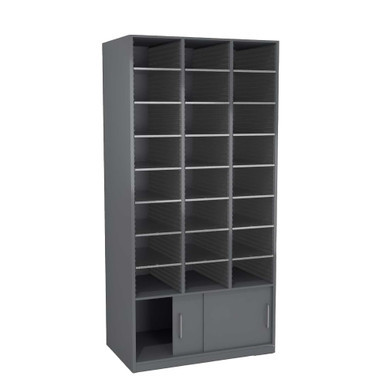 Mail Sorter Cabinet, 36.5" W x 13" D x 48" H, Letter Slot Size, Full ...