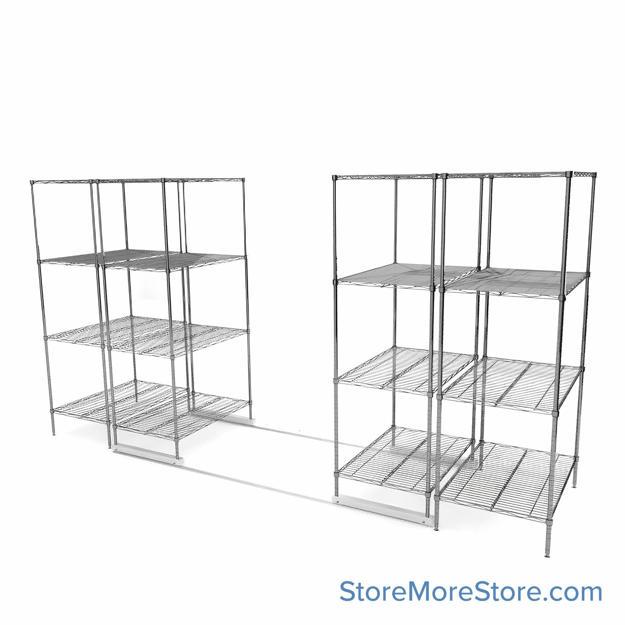 High Density Wire Shelving, 120" W x 36" D x 77" H, 8 Shelves, 18 ...