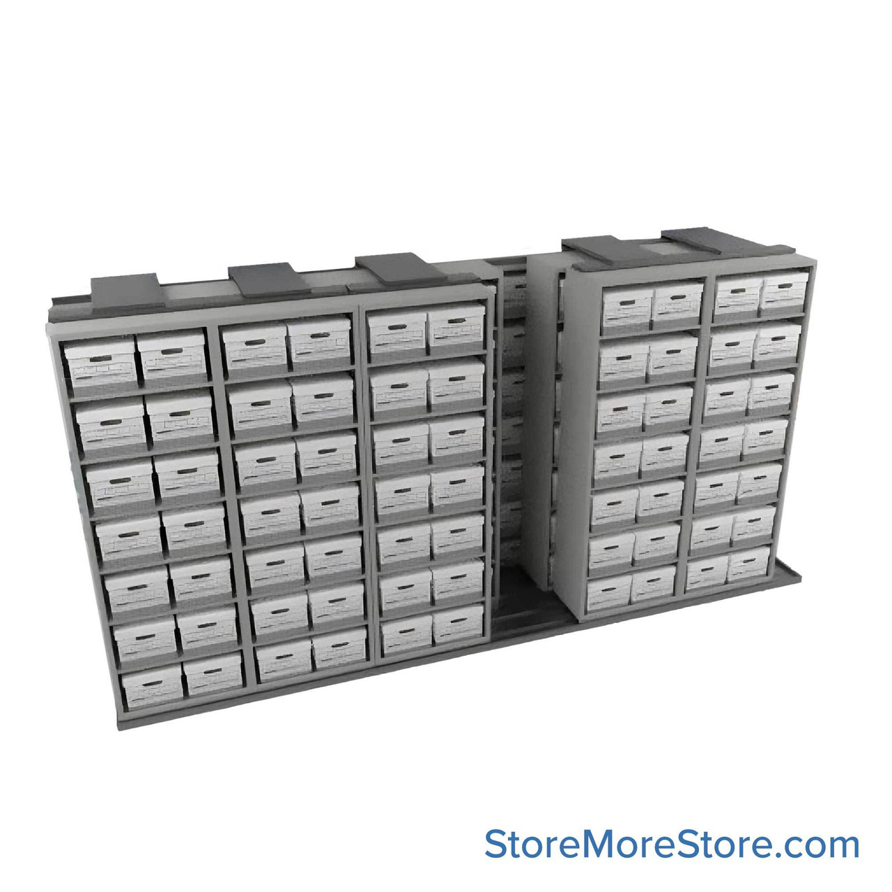 Sliding Box Shelving Storage Systems, 184" W x 53" D x 93.75" H, 6 ...
