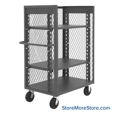 Wire Mesh Cart 36.5''W x 24.38''D x 56.5''H - 3ST-EX2436-2AS-95