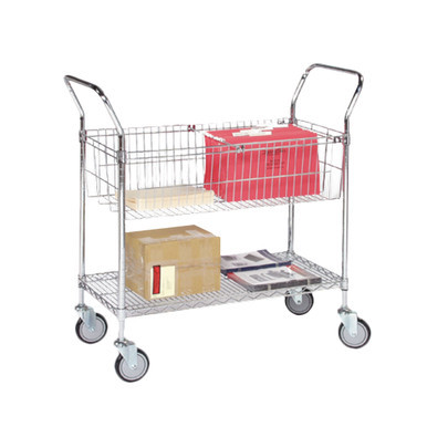 Wire Mail Cart 18''W x 36''D x 38''H- TS-MDC1836C1