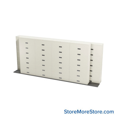 Sliding Flipper Door Cabinets, 214" W x 32.25" D x 93.5" H, Letter ...