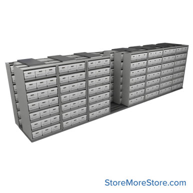 Sliding Box Shelving Storage Systems, 340" W x 71.5" D x 93.75" H, 8 ...