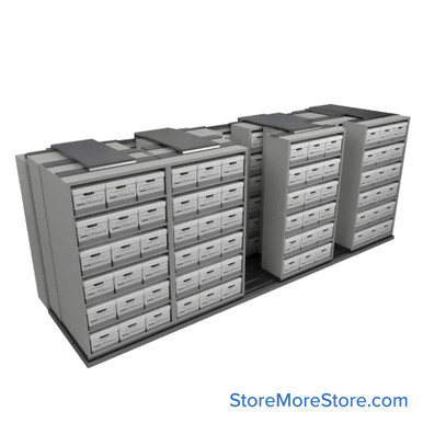 Sliding Box Shelving Storage Systems, 214" W x 71.5" D x 81.75" H, 5 ...