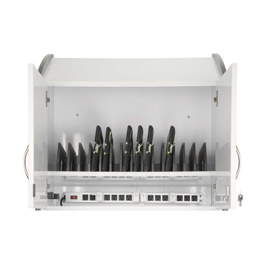 Wall-Mounted Tablet Charging and Storage Cabinets, 30" H, 16 Charging Bays