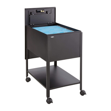 Mobile Locking Legal File Cart with Bottom Shelf