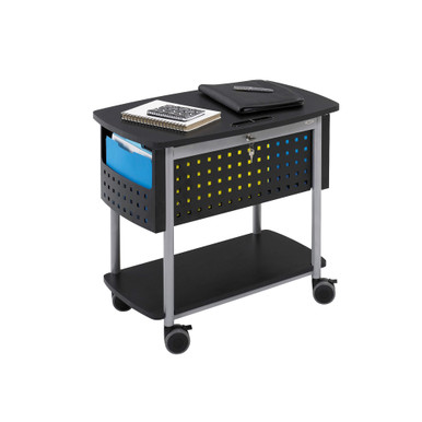 Mobile File Cart with Locking Work Surface