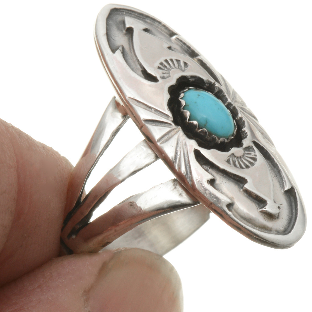 Natural Kingman Turquoise Silver Ring 26690