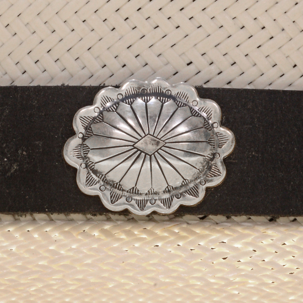 Navajo Silver Concho Hat Band 25755