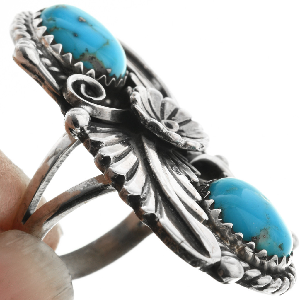 Natural Kingman Turquoise Silver Ring 26996