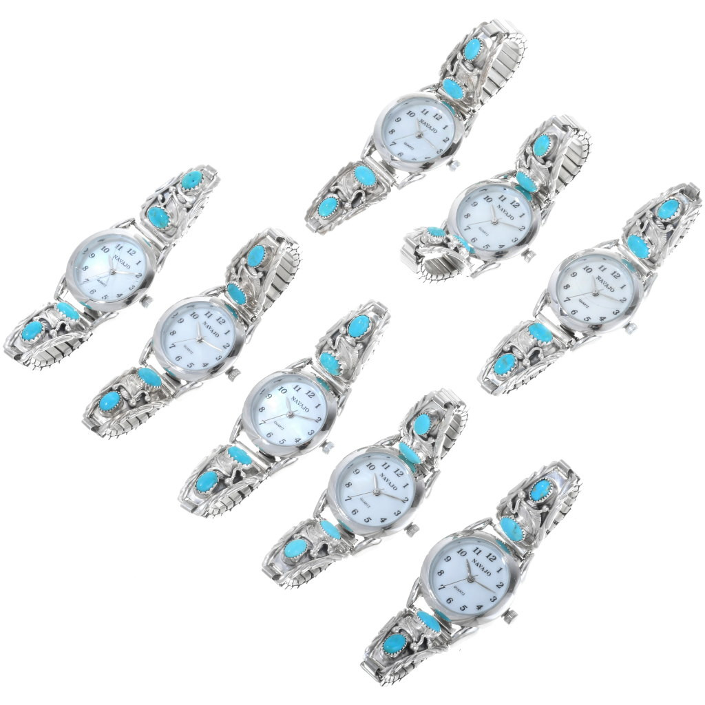 Pretty Affordable Navajo Turquoise Ladies Silver Watch 23036