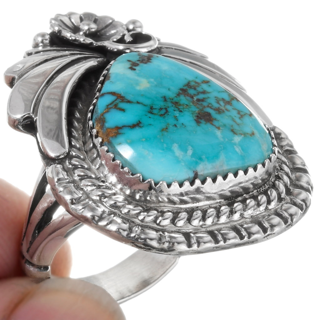 Ladies Blue Diamond Turquoise Navajo Ring 29839