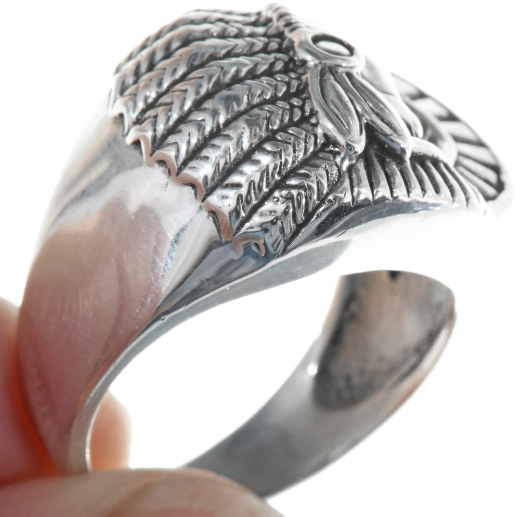 Indian Chief Sterling Silver Mens Ring 34173