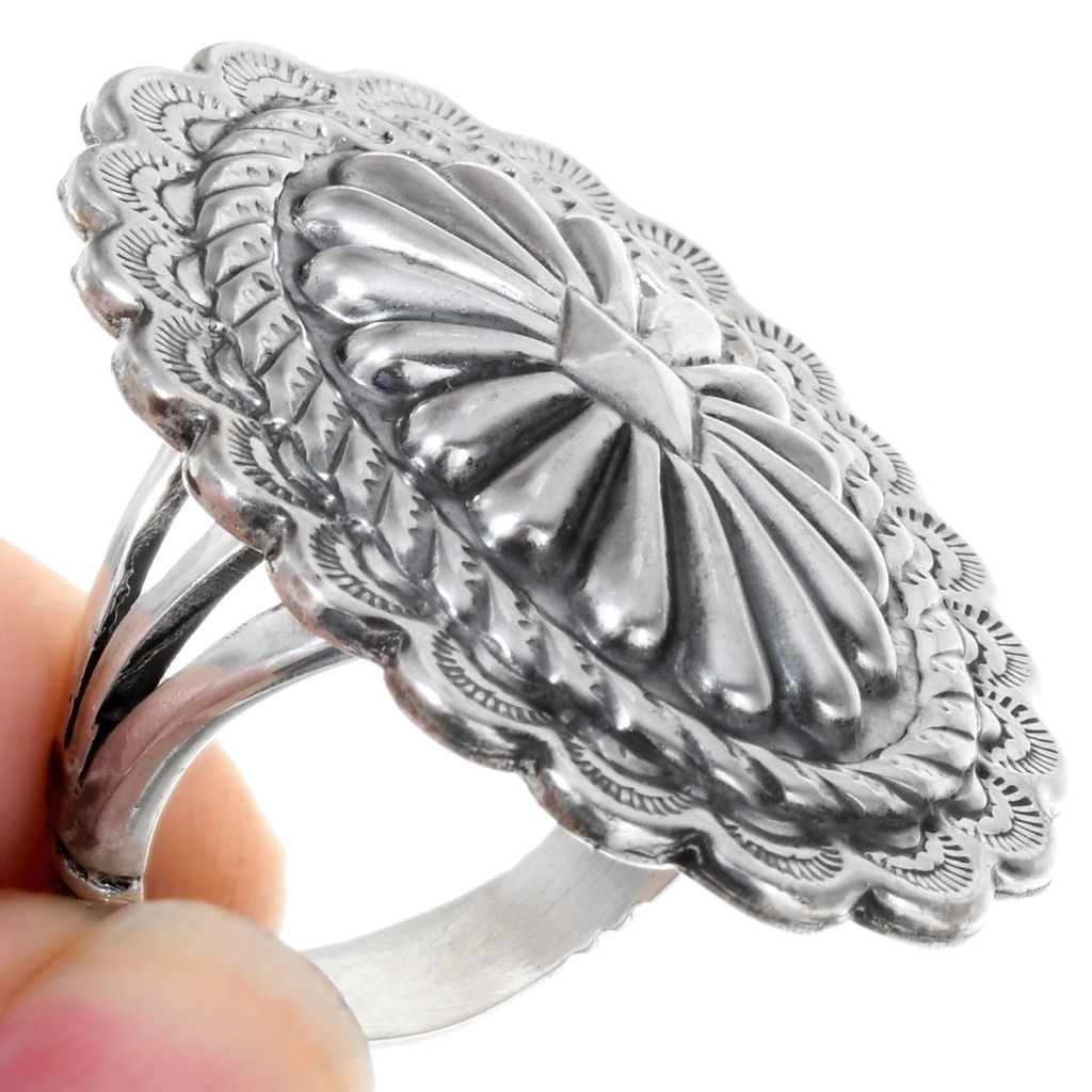 Navajo Sterling Silver Concho Ring 39146