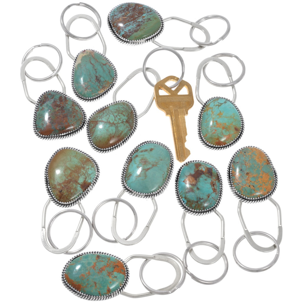Navajo Turquoise Silver Key Ring 39363