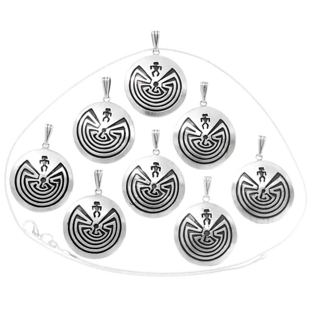 Small Man in the Maze Sterling Pendant With Silver Chain 39901