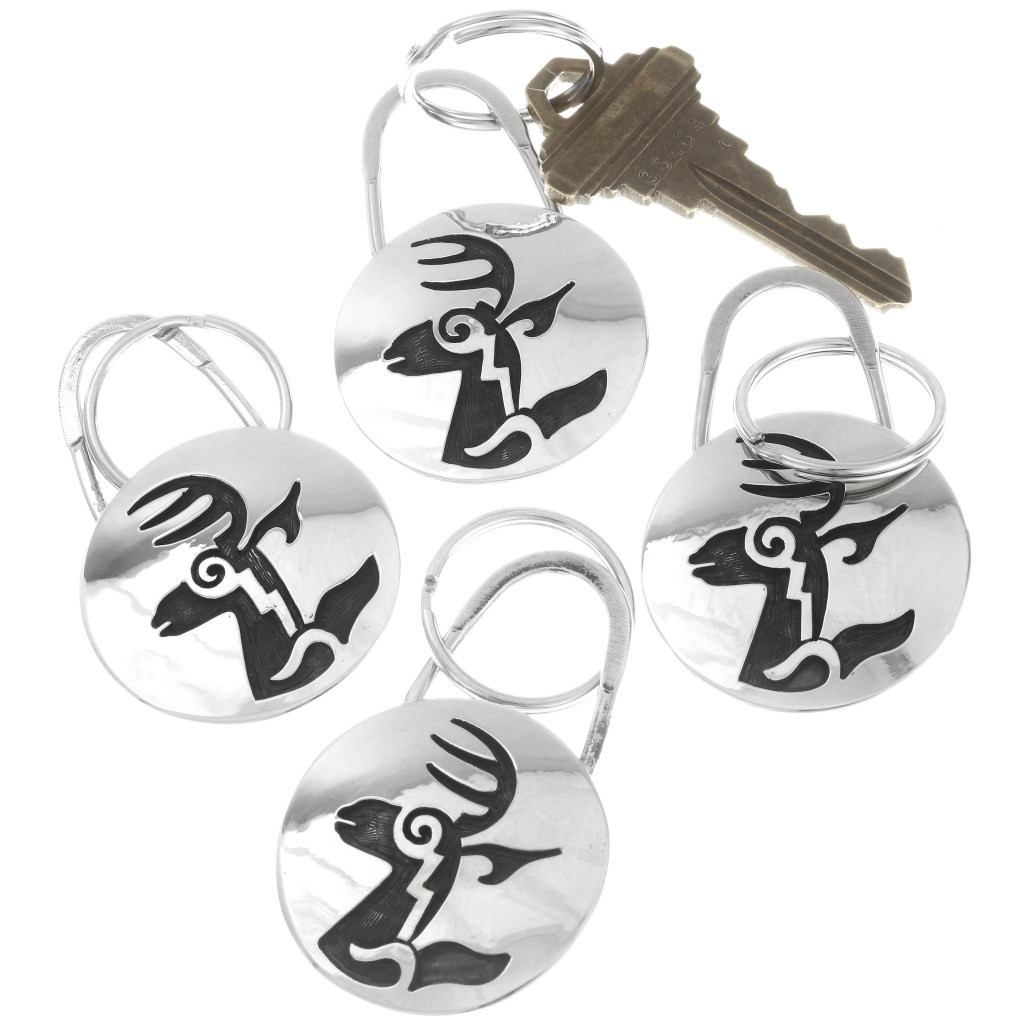 Affordable Native American Deer Kachina Silver Key Ring 40283