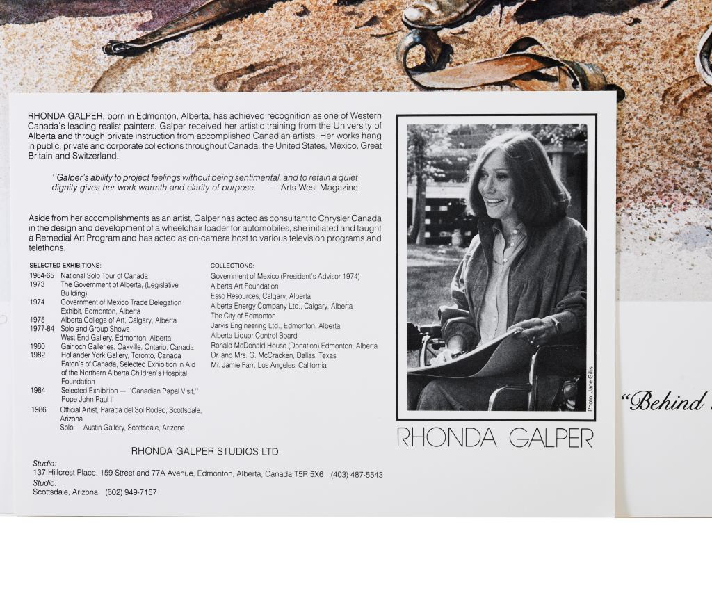 Ltd Edition 55/250 Behind The Chutes Signed Print by Rhonda Galper 40985