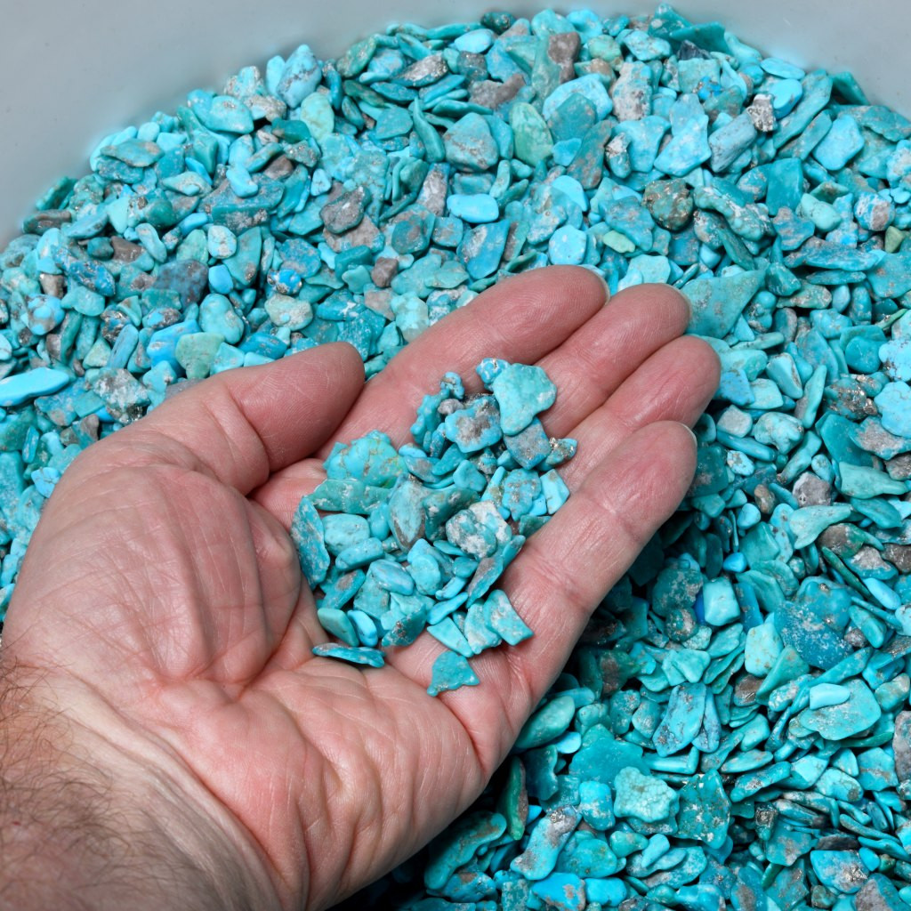 Turquoise Nuggets Tumbled Matte Finish Green Blue Flats 1/4 Pound Lot 37312