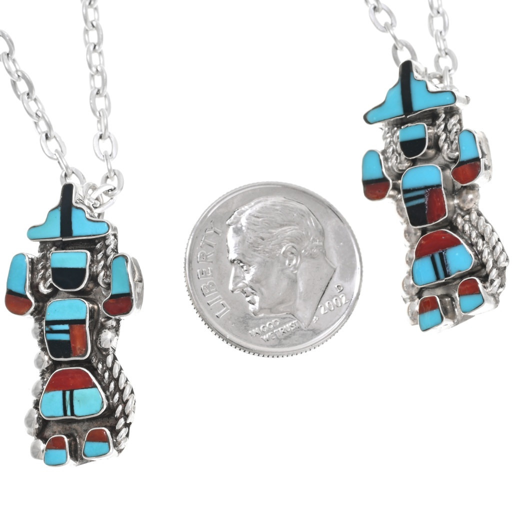 Zuni Inlaid Knifewing Pendant Pin and Brooch 2043