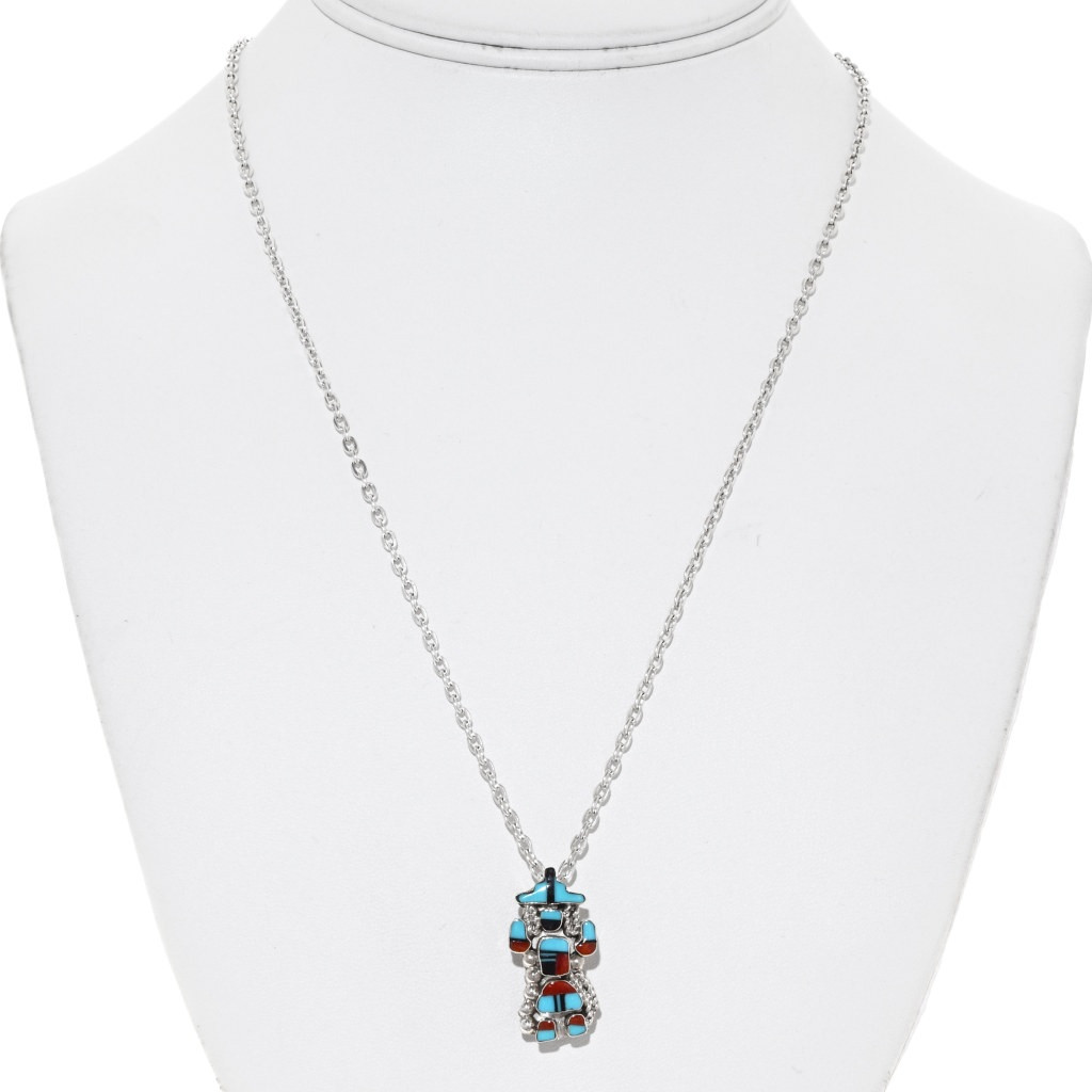 Zuni Inlaid Knifewing Pendant Pin and Brooch 2043