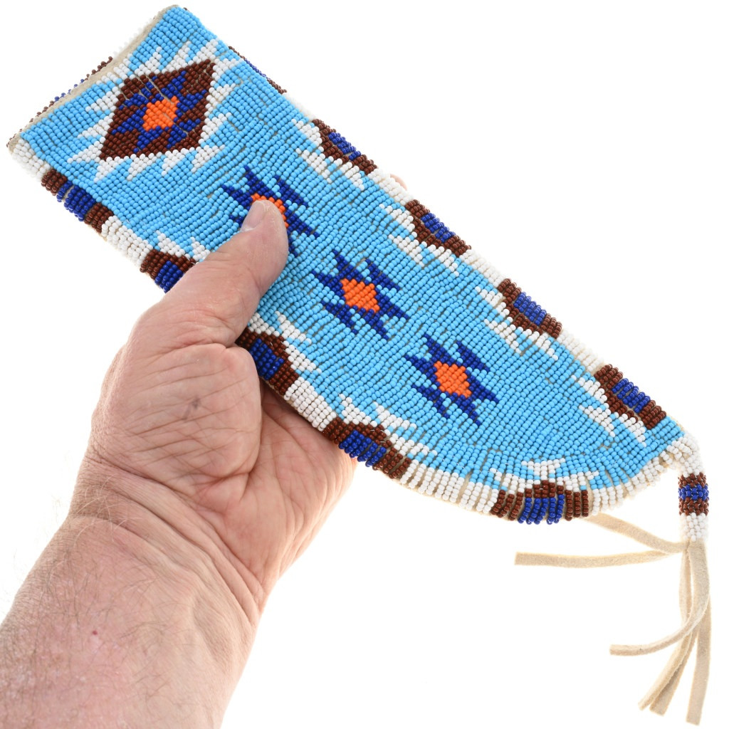 Lakota Sioux Tribe Indian Leather Beaded Knife Sheath 0136
