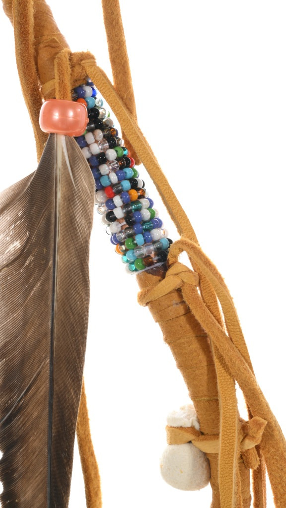 Native American Style Leather Peace Pipe Replica 42923