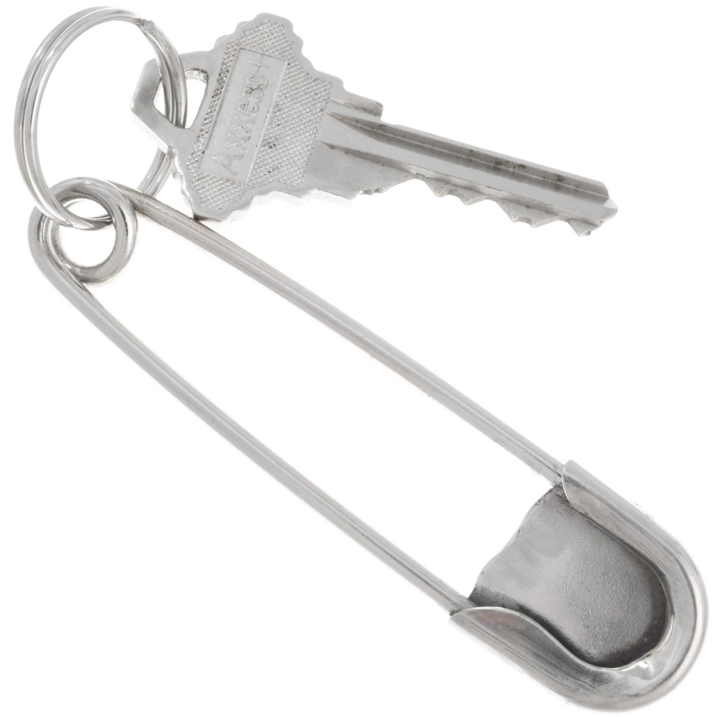 Native American Malachite Silver Key Ring Safety Pin Accessory 0153