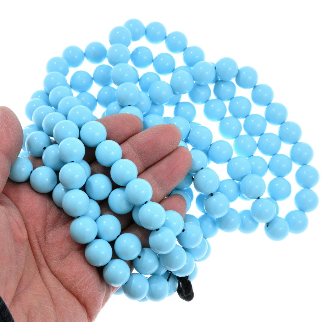 14mm Sleeping Beauty Blue Turquoise Beads Round 16" Strand 37631