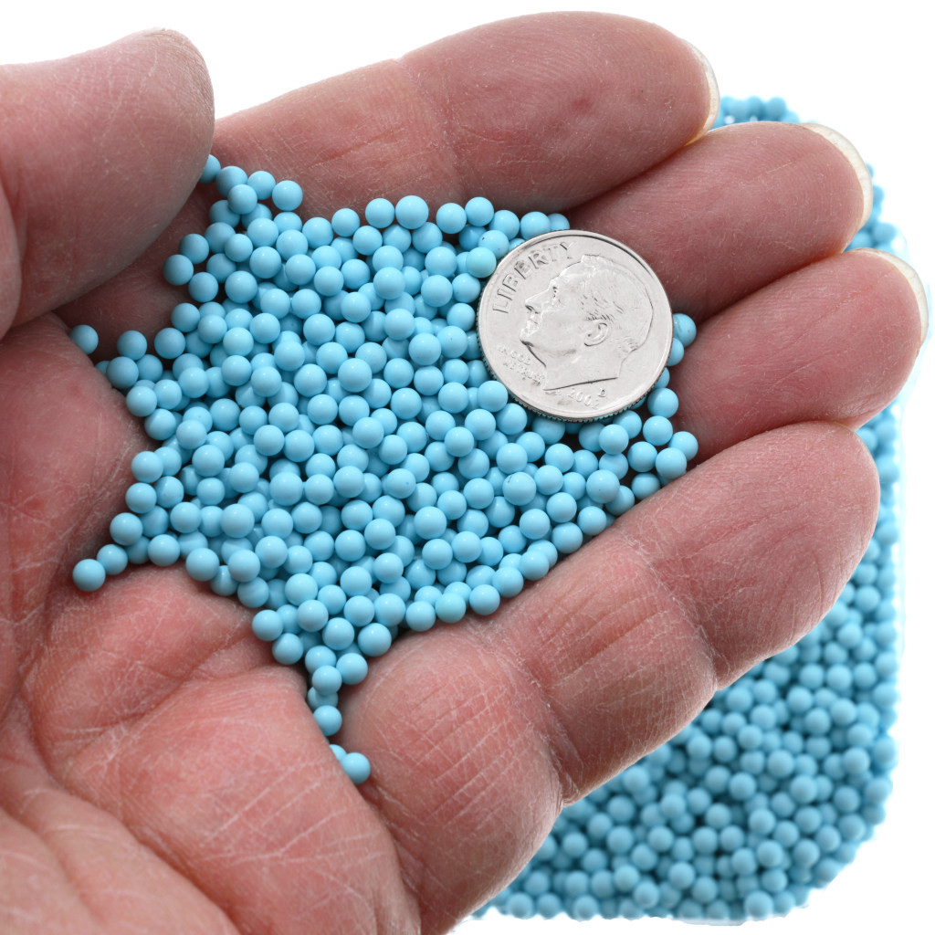 2.5mm Turquoise Pellets Undrilled Sleeping Beauty Blue Round (imitation ...
