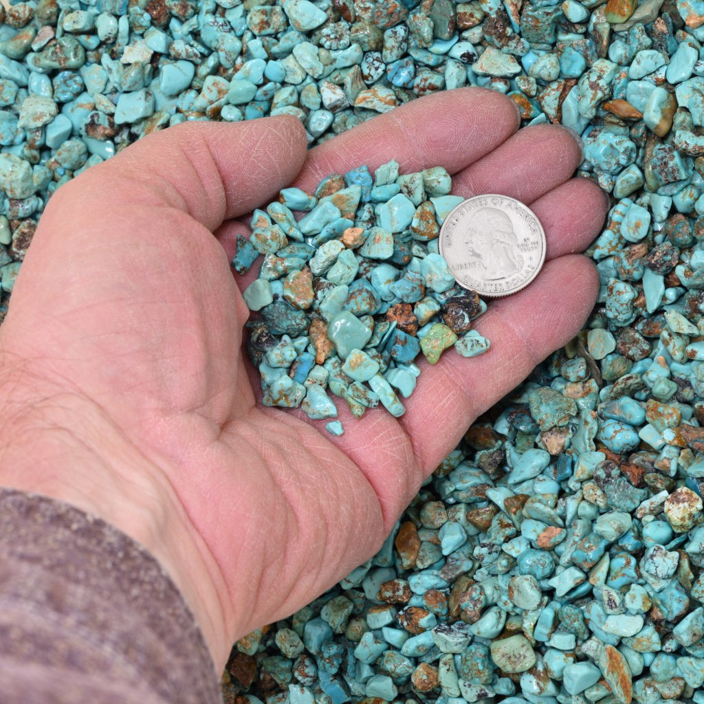 Number 8 Turquoise Chips A Grade Tumbled Mini Nuggets 1/4 lb Lot 37740